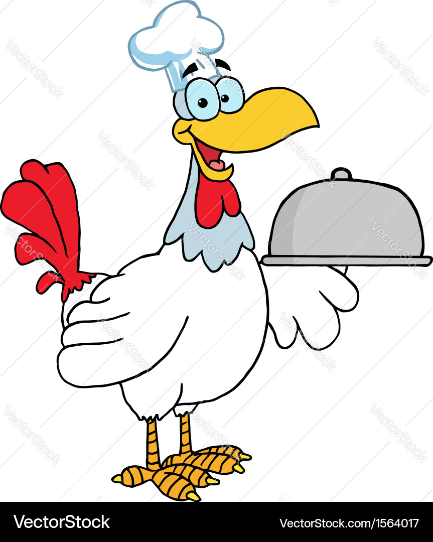 Chicken chef cartoon Royalty Free Vector Image