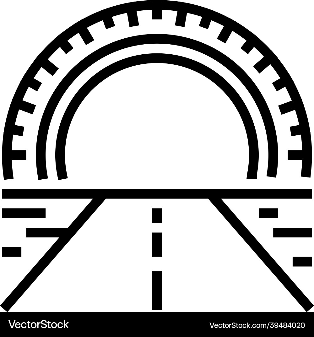 Highway tires line icon Royalty Free Vector Image