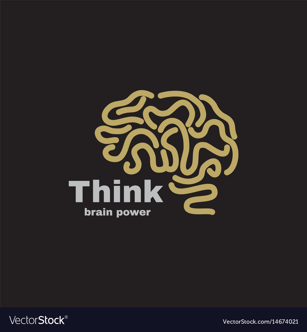 Logotype think power Royalty Free Vector Image