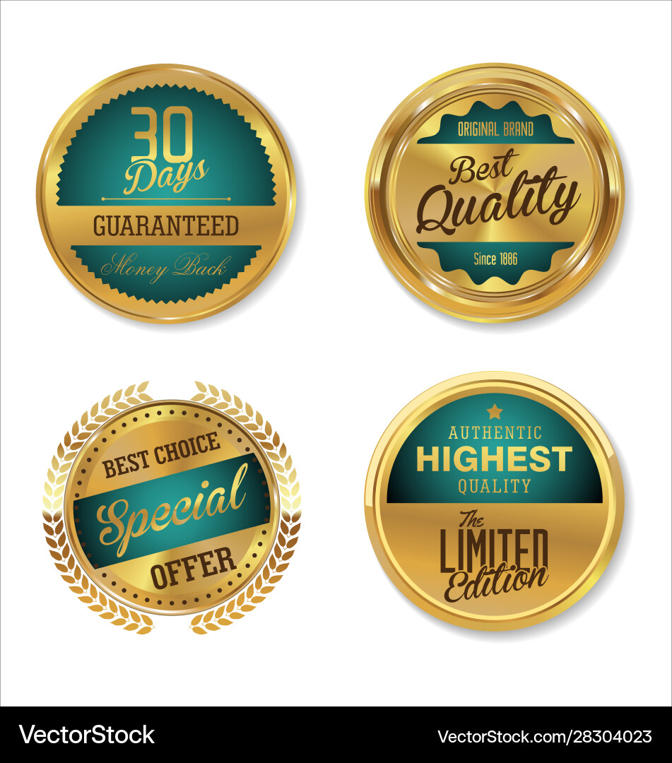 Premium quality golden button collection Vector Image