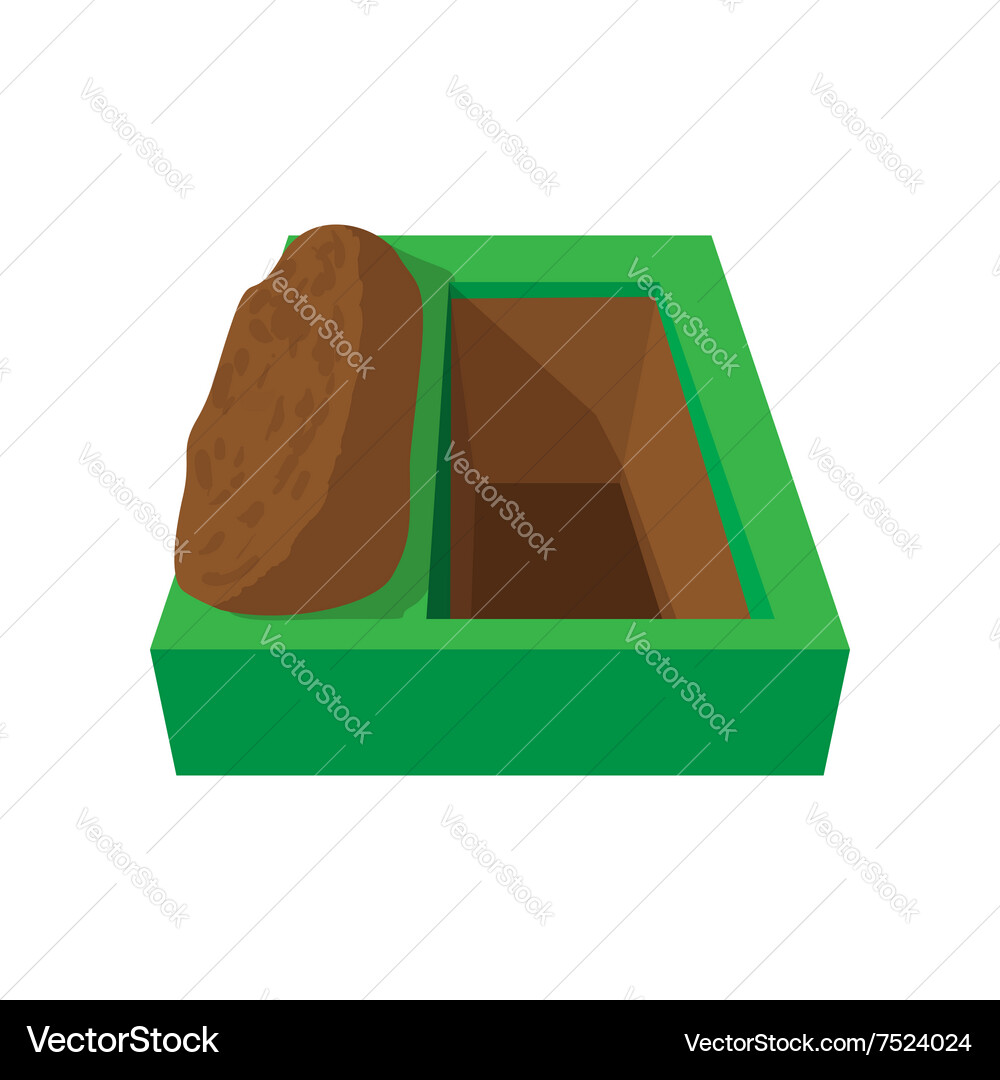 Open grave cartoon icon Royalty Free Vector Image