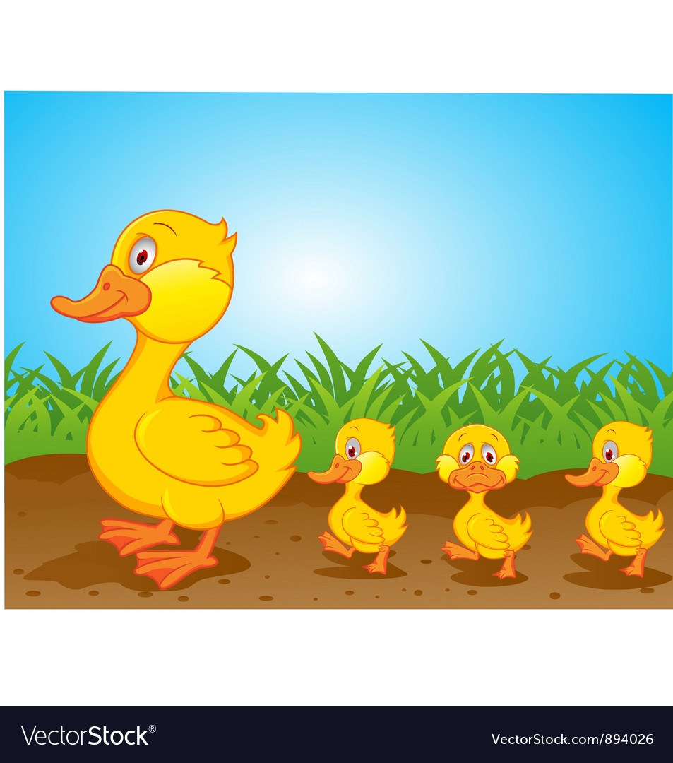 Cute family duck cartoon Royalty Free Vector Image - VectorStock