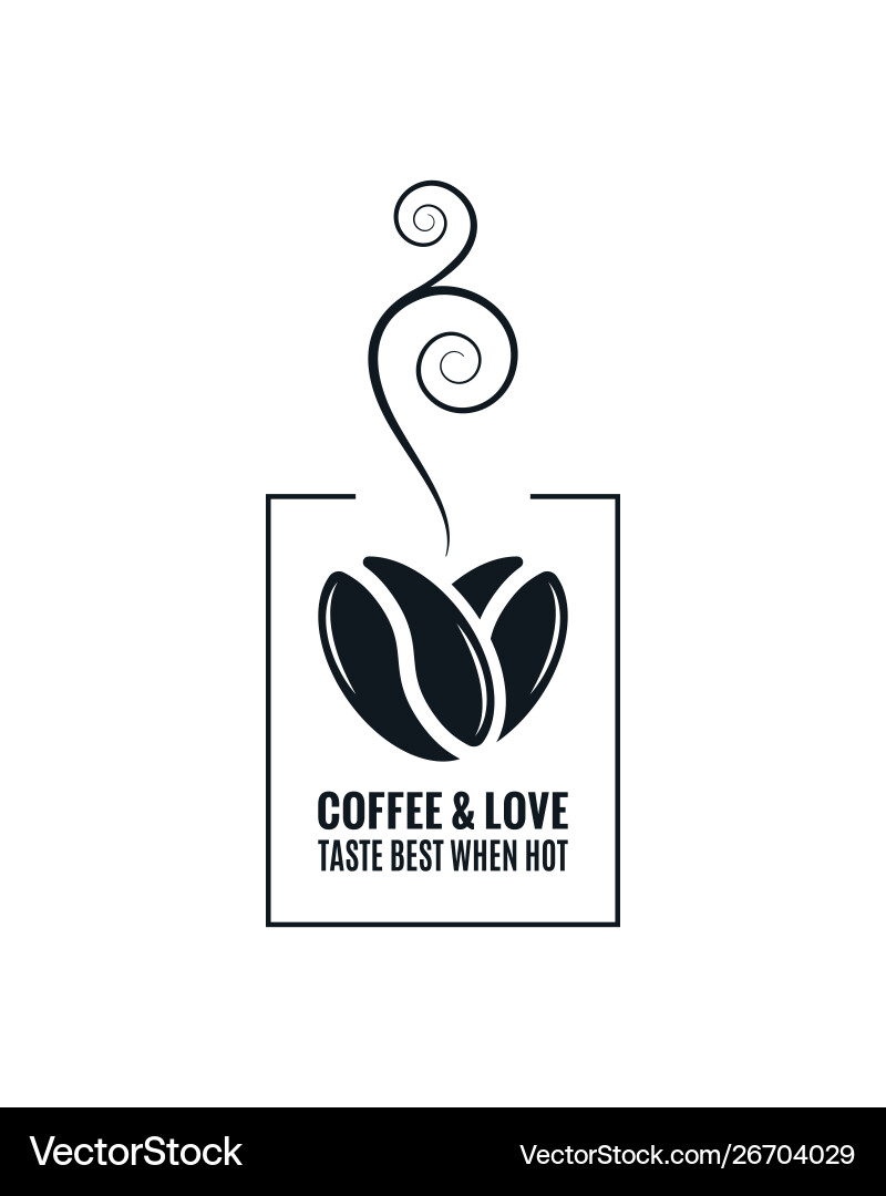 Coffee love concept beans design on white Vector Image