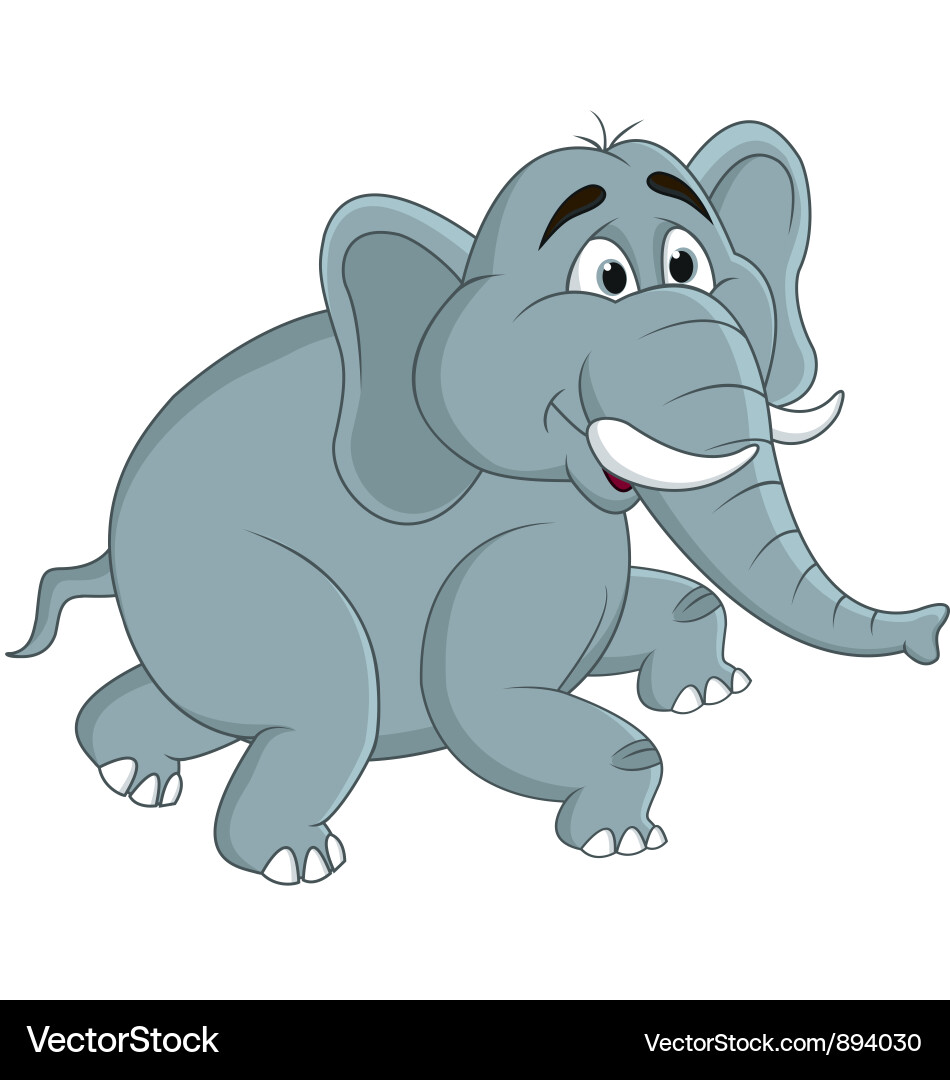 Funny elephants cartoon Royalty Free Vector Image