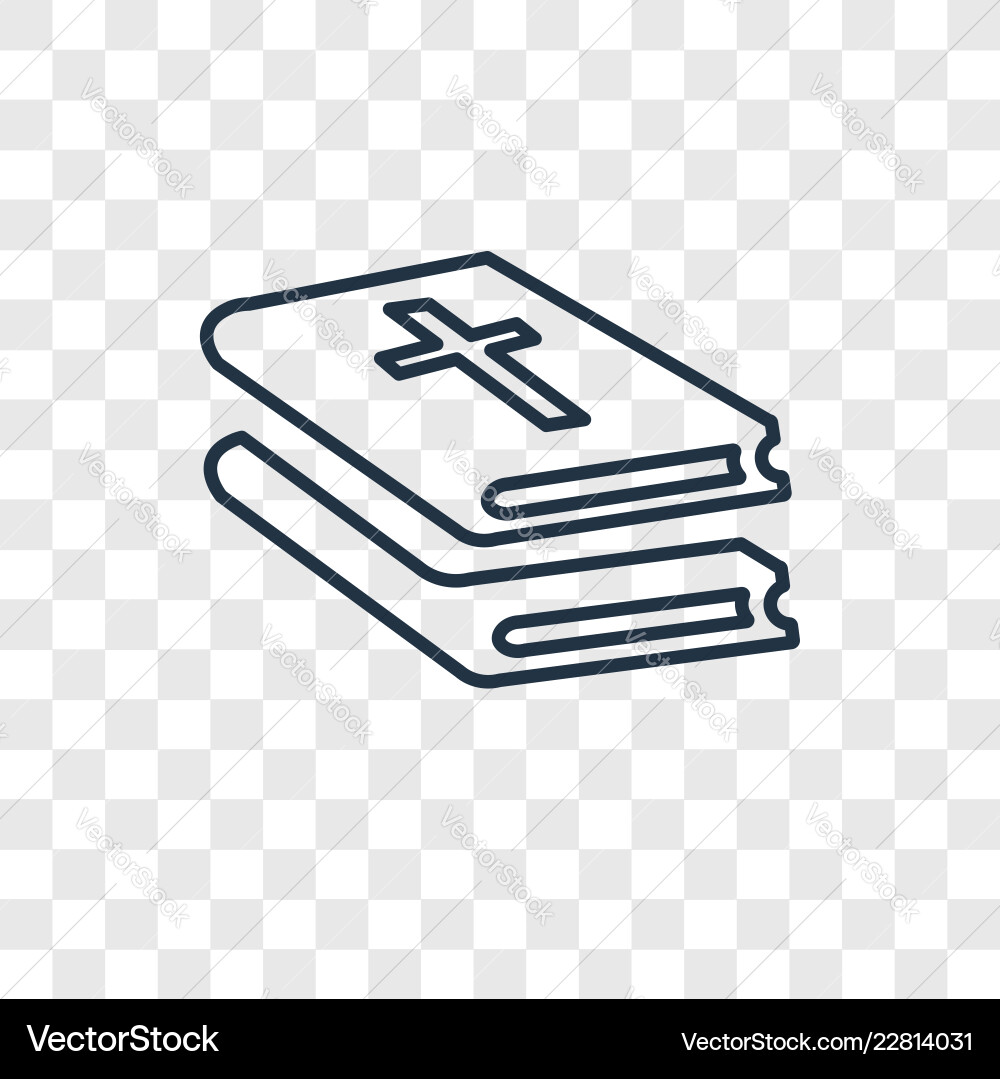 Bible concept linear icon isolated on transparent Vector Image