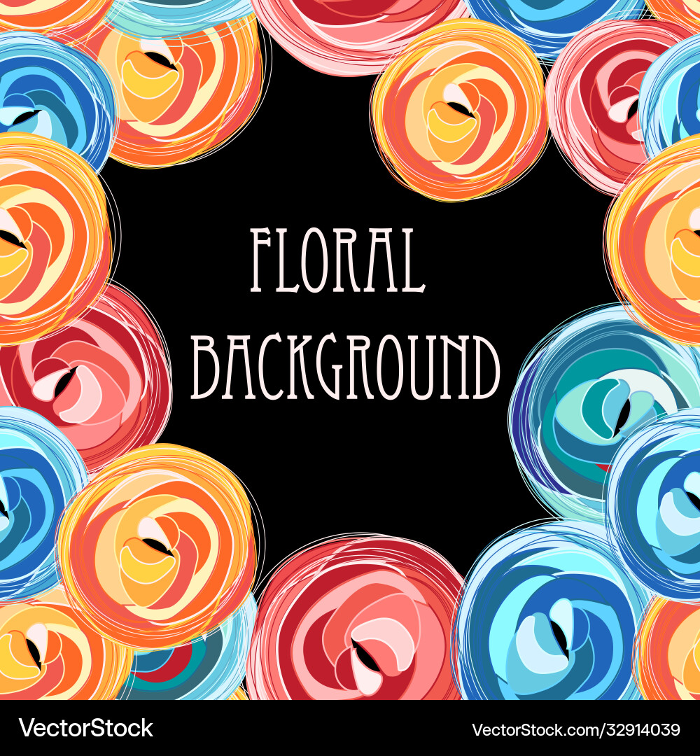 Bright graphic floral Royalty Free Vector Image