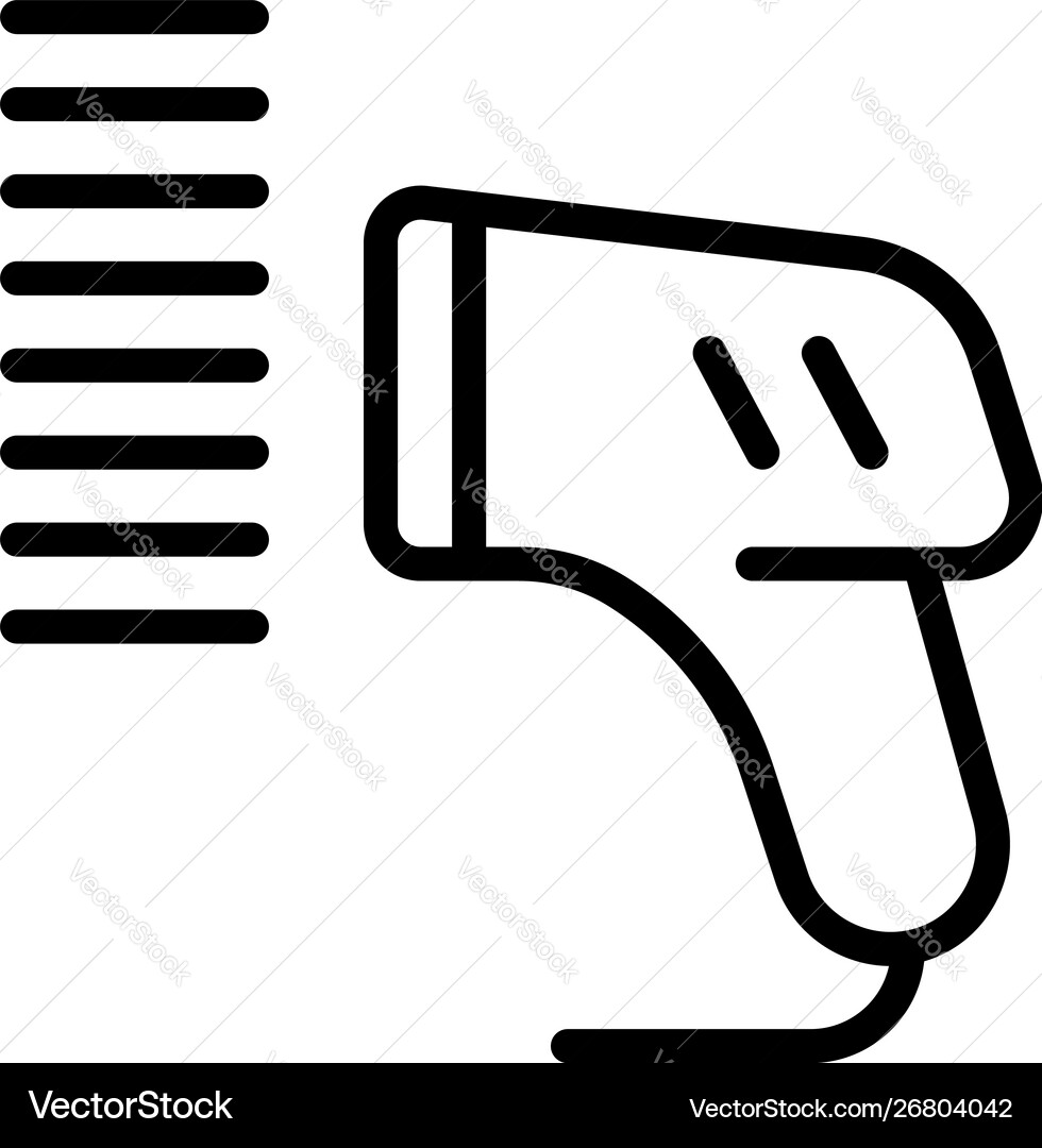 Handle barcode scanner icon outline style Vector Image