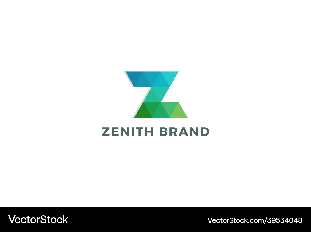 Letter z creative green colour simple logo Vector Image