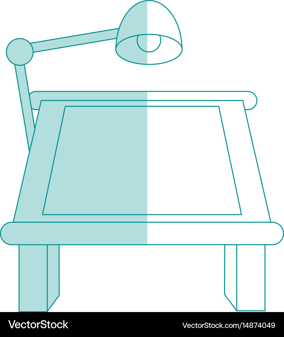 Blue shading silhouette cartoon drawing table Vector Image