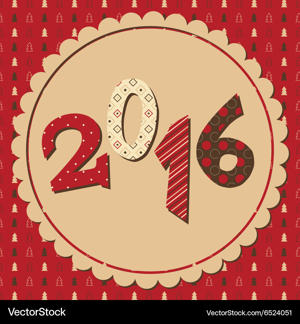 Two thousand sixteen card Royalty Free Vector Image