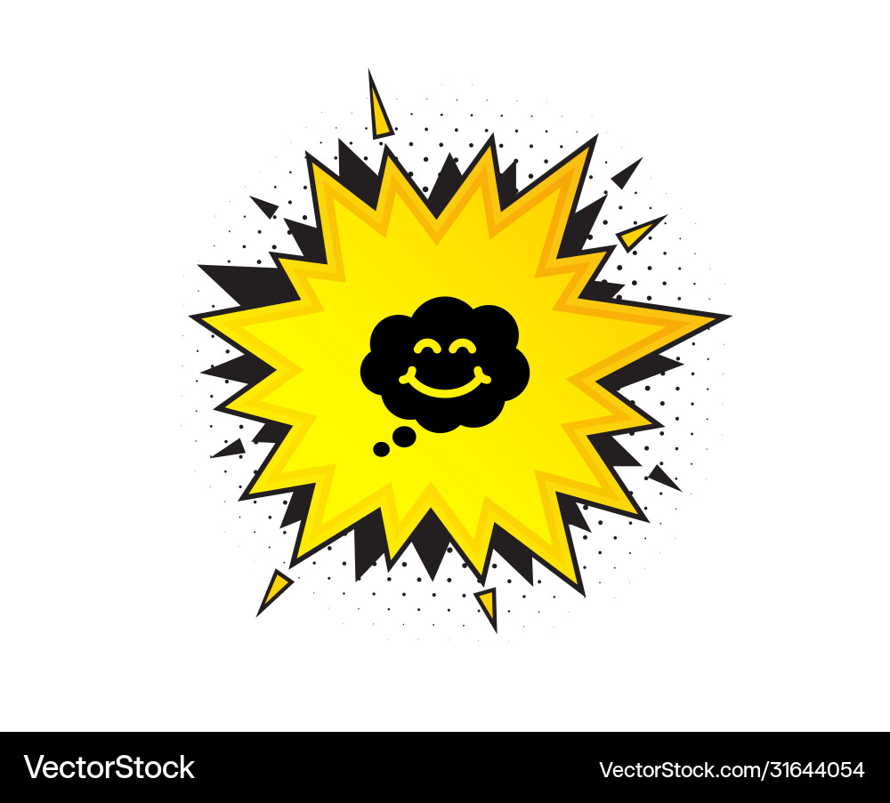 Smile icon happy emoticon sign comic speech Vector Image