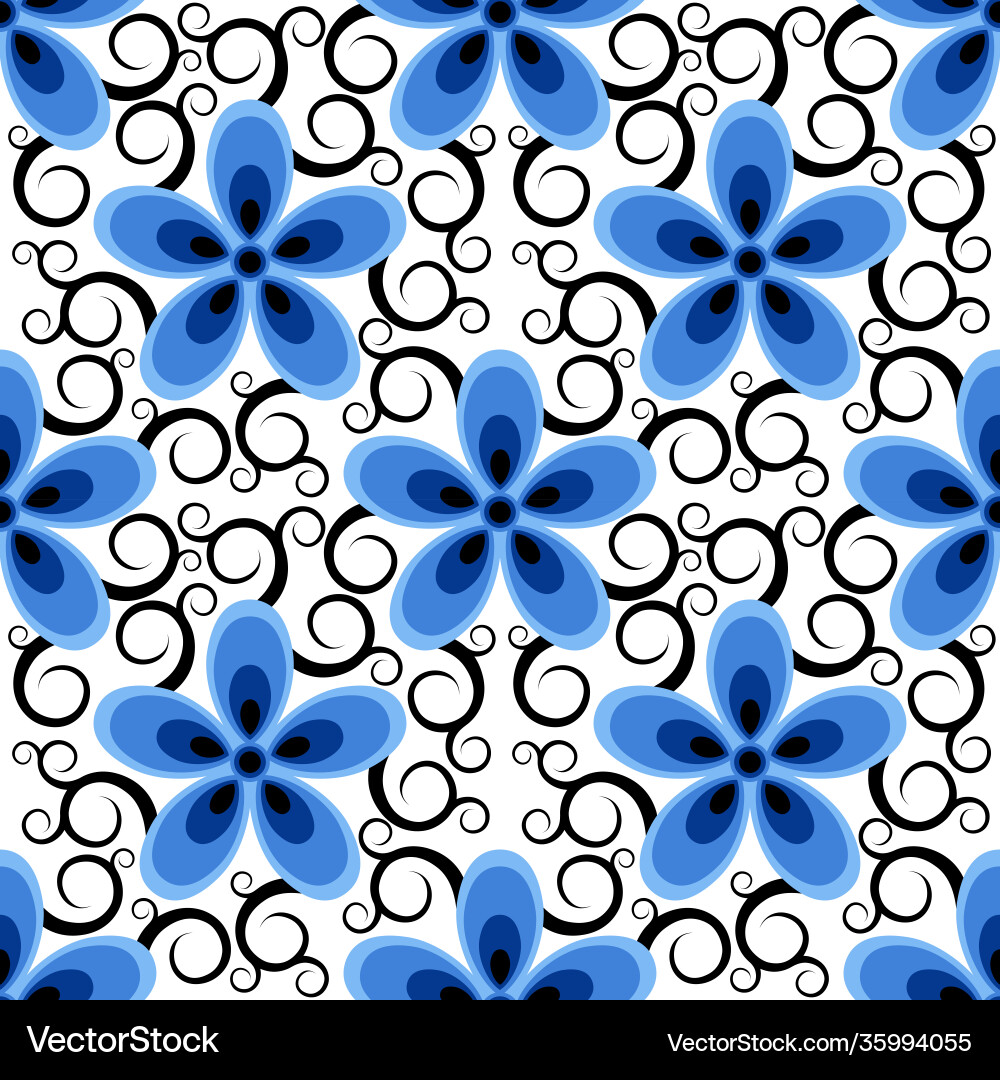 Pattern with a stylized flower Royalty Free Vector Image