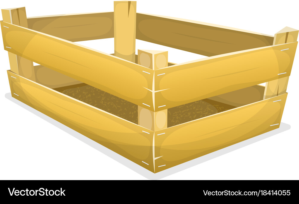 Wood crate for grocery Royalty Free Vector Image