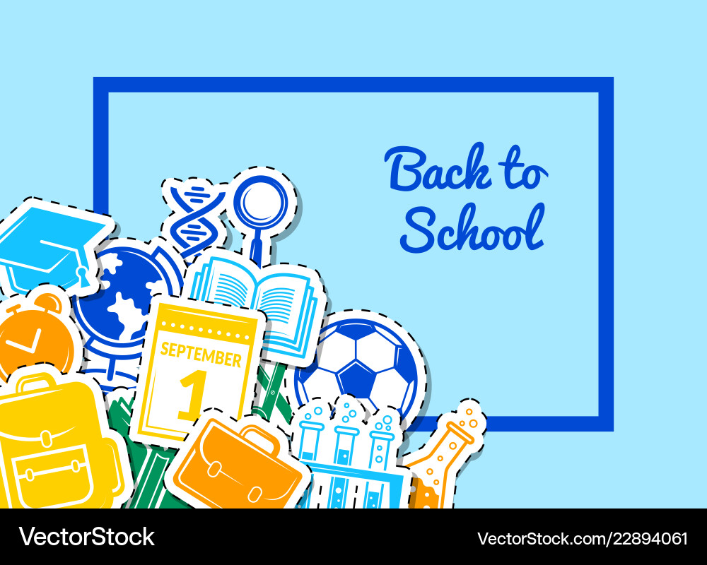 Back to school stationery background Royalty Free Vector