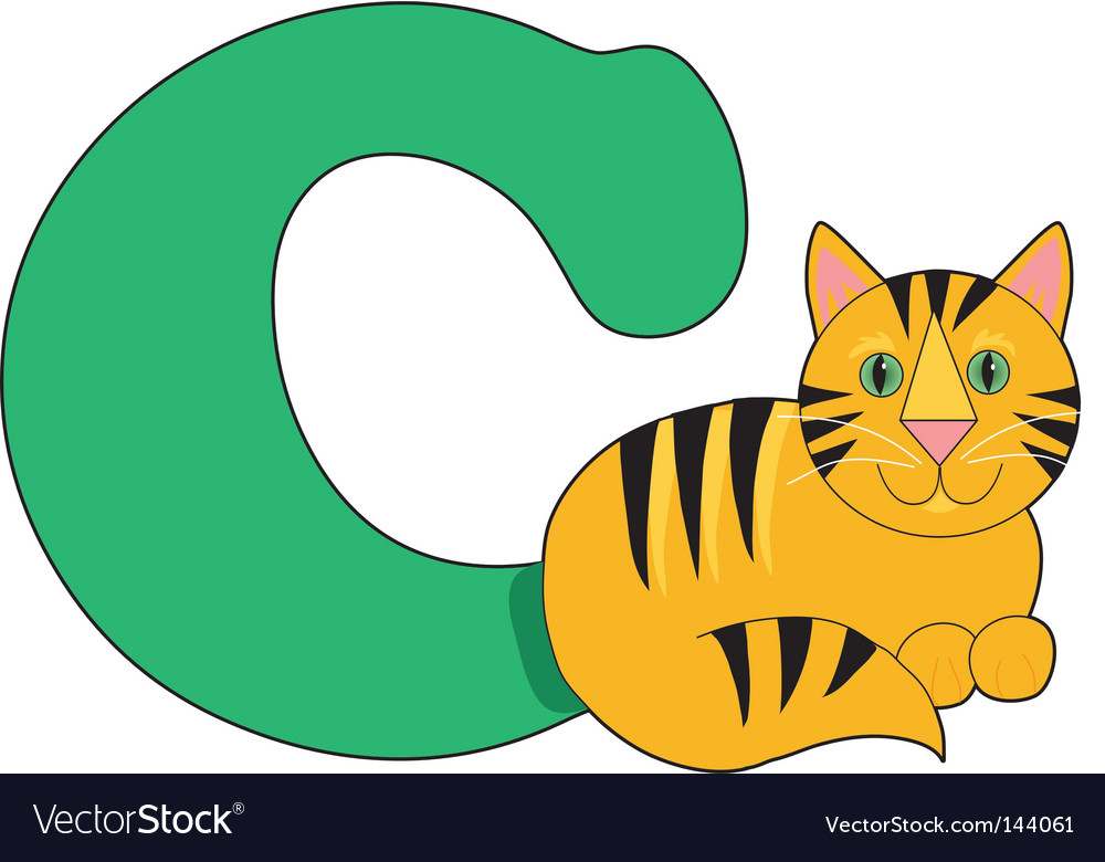 C is for cat Royalty Free Vector Image - VectorStock