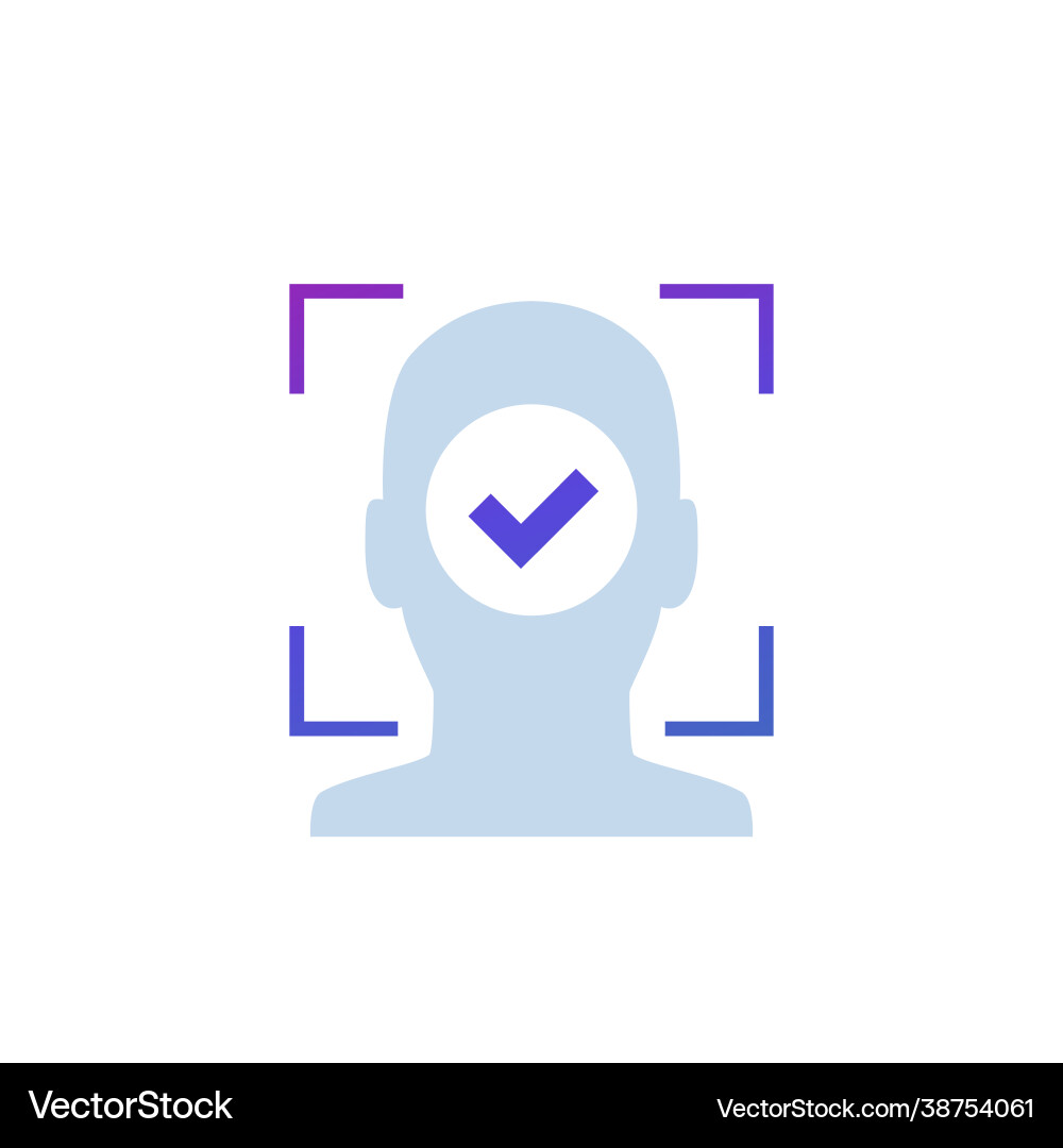 Facial recognition or biometric face scan icon Vector Image