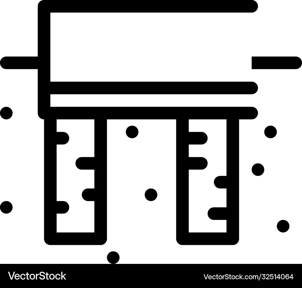 Wooden foundation icon outline Royalty Free Vector Image