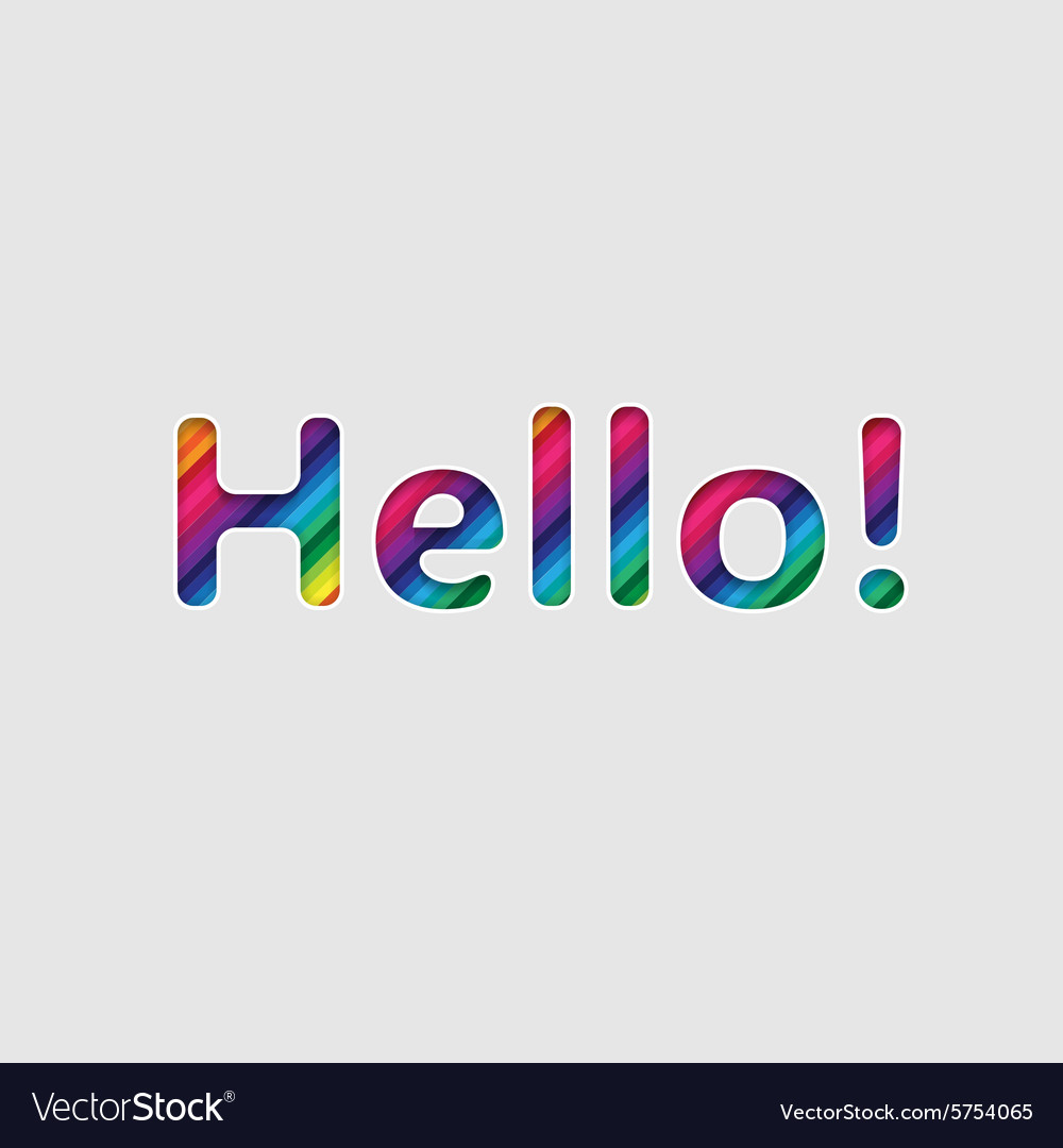 Hello rainbow letters Royalty Free Vector Image - VectorStock