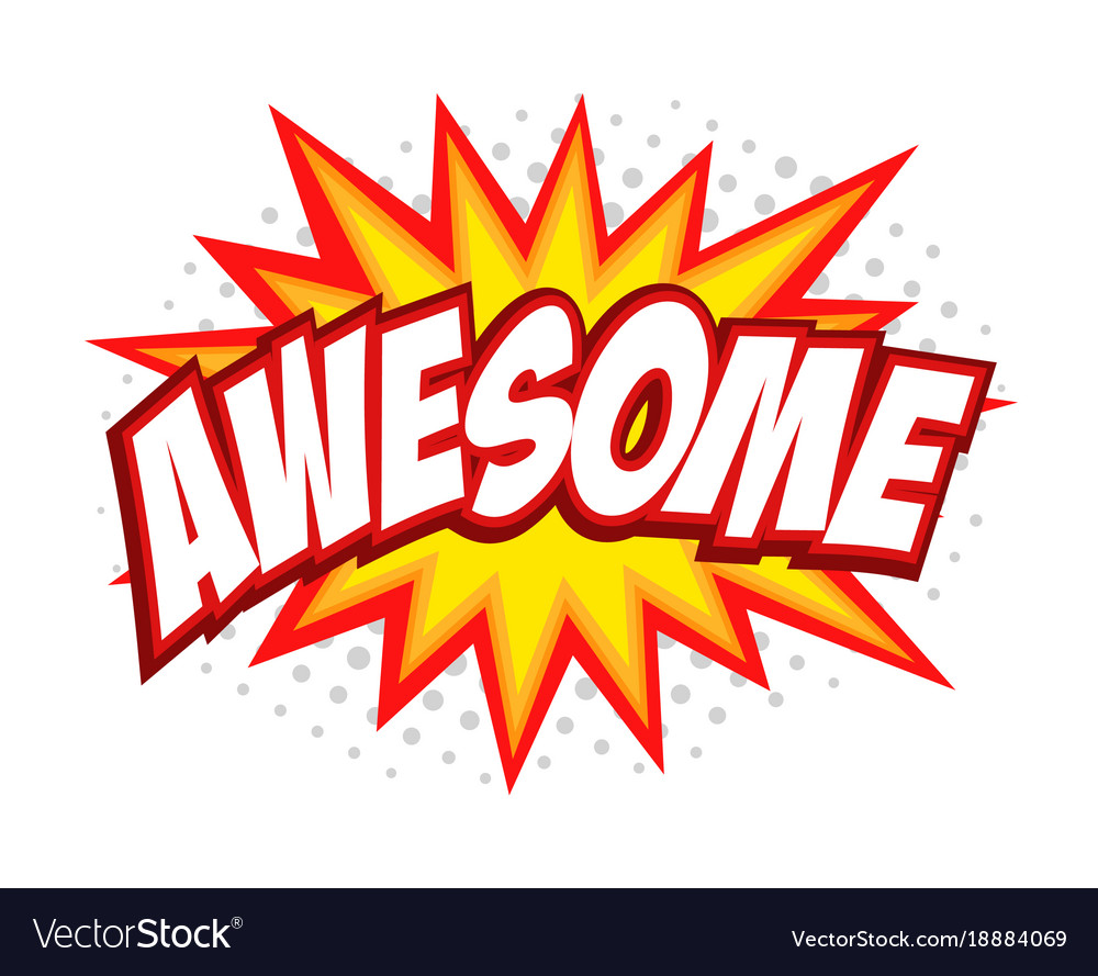 Awesome comic splash bubble text Royalty Free Vector Image