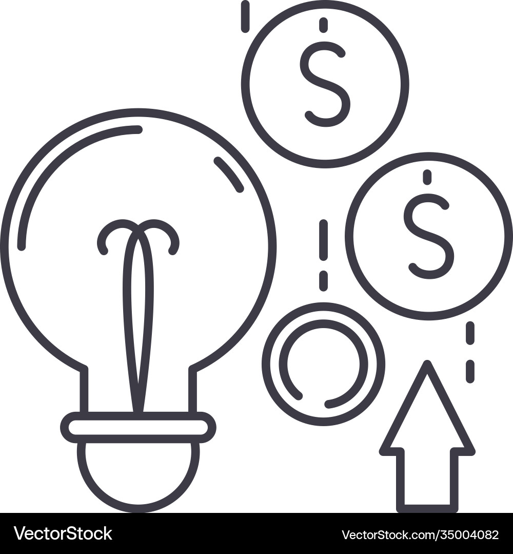 Market ideas icon linear isolated Royalty Free Vector Image