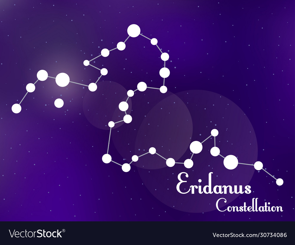 Eridanus constellation starry night sky cluster Vector Image