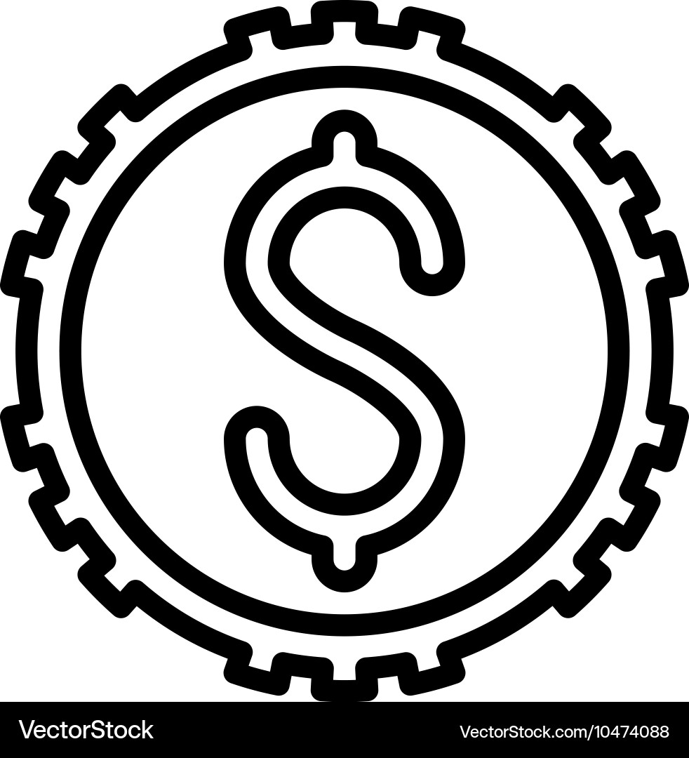 Coin outline icon Royalty Free Vector Image - VectorStock