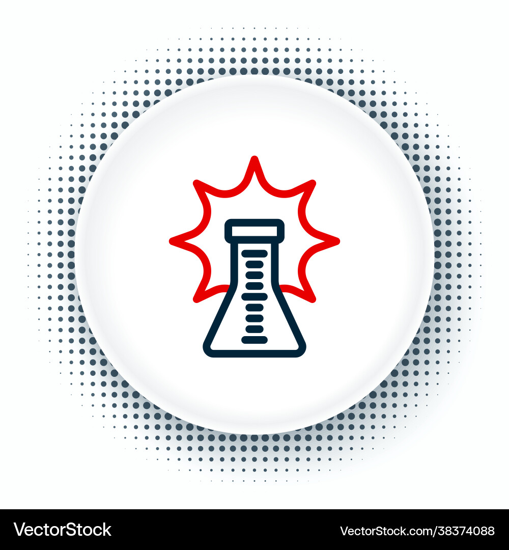 Line chemical experiment explosion in flask Vector Image