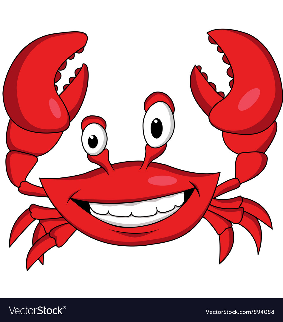Red crab cartoon Royalty Free Vector Image - VectorStock