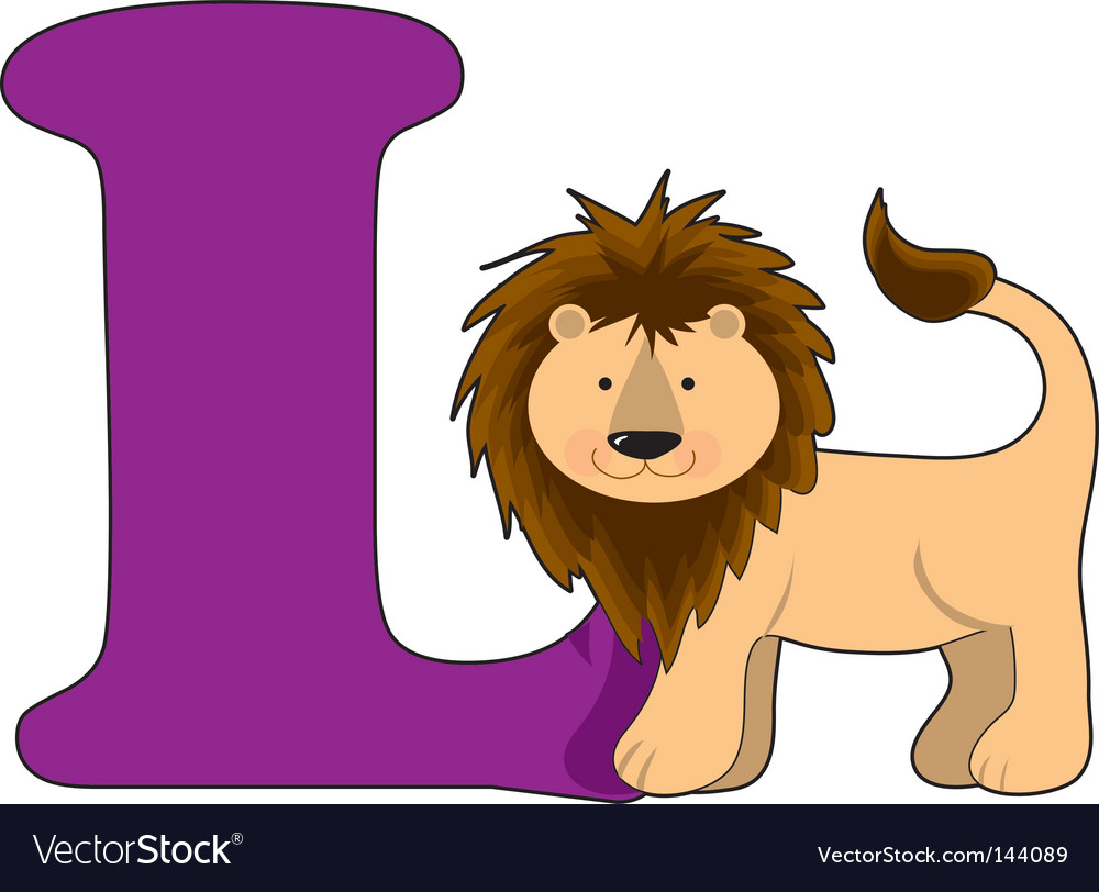 L is for lion Royalty Free Vector Image - VectorStock