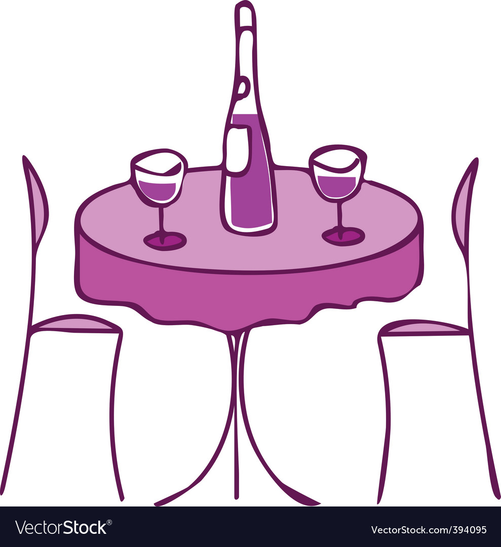 Cute restaurant table Royalty Free Vector Image