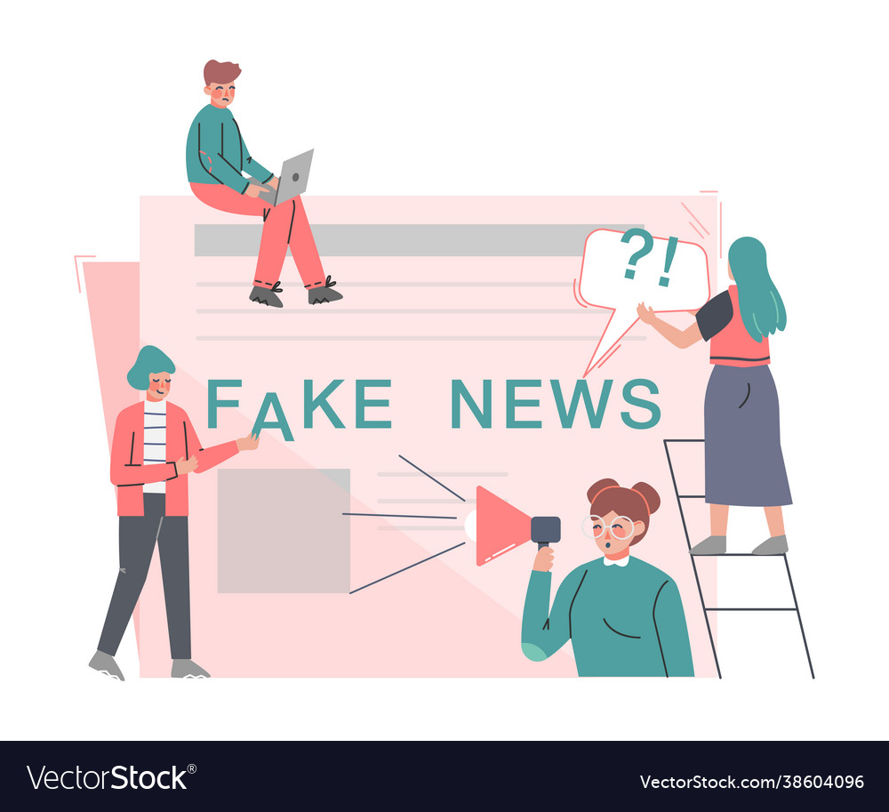 Fake news disseminating mass media propaganda Vector Image
