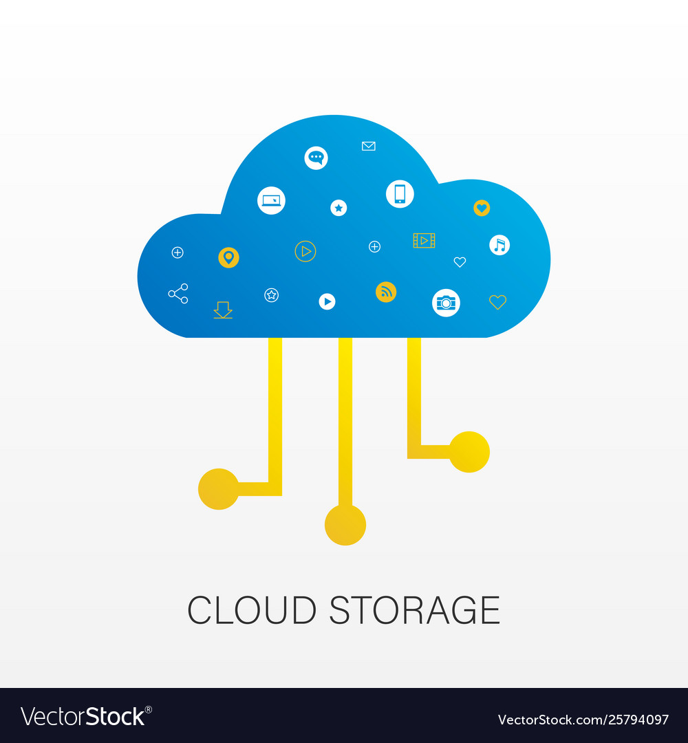 Cloud storage for data storage Royalty Free Vector Image