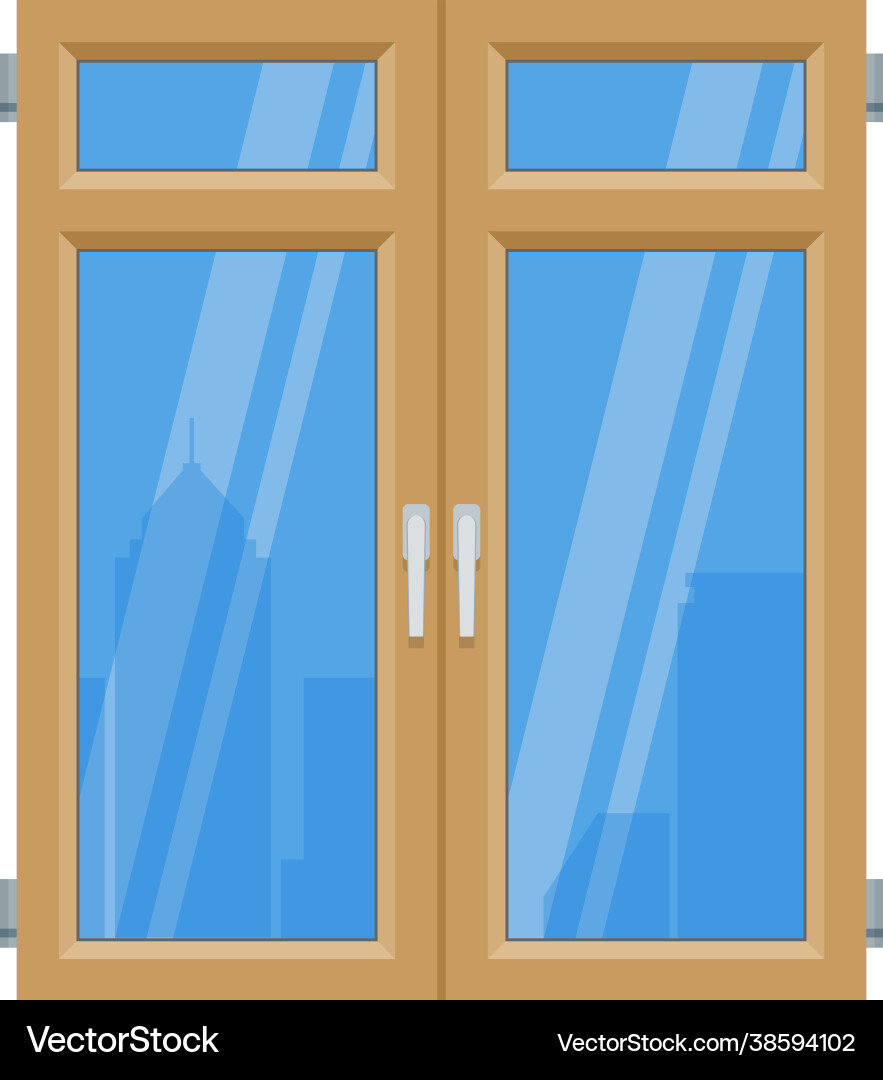 Window outside with skyscrapers building Vector Image