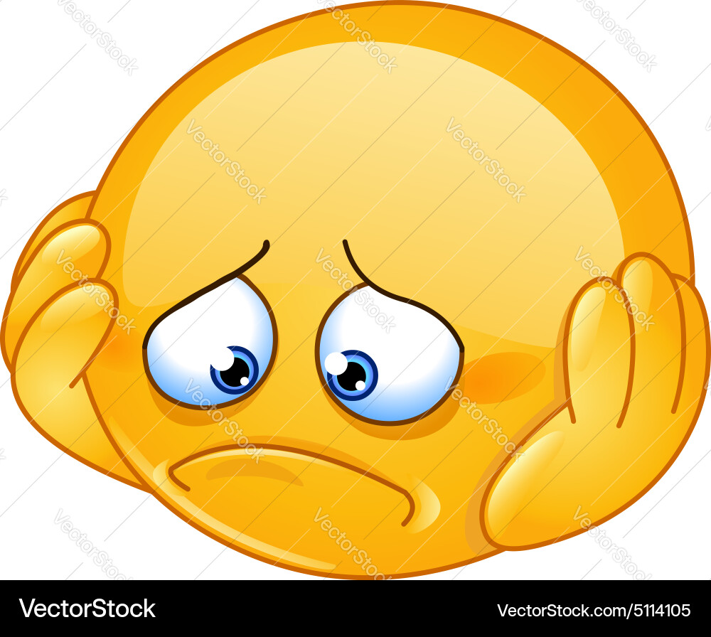 Depressed emoticon Royalty Free Vector Image - VectorStock