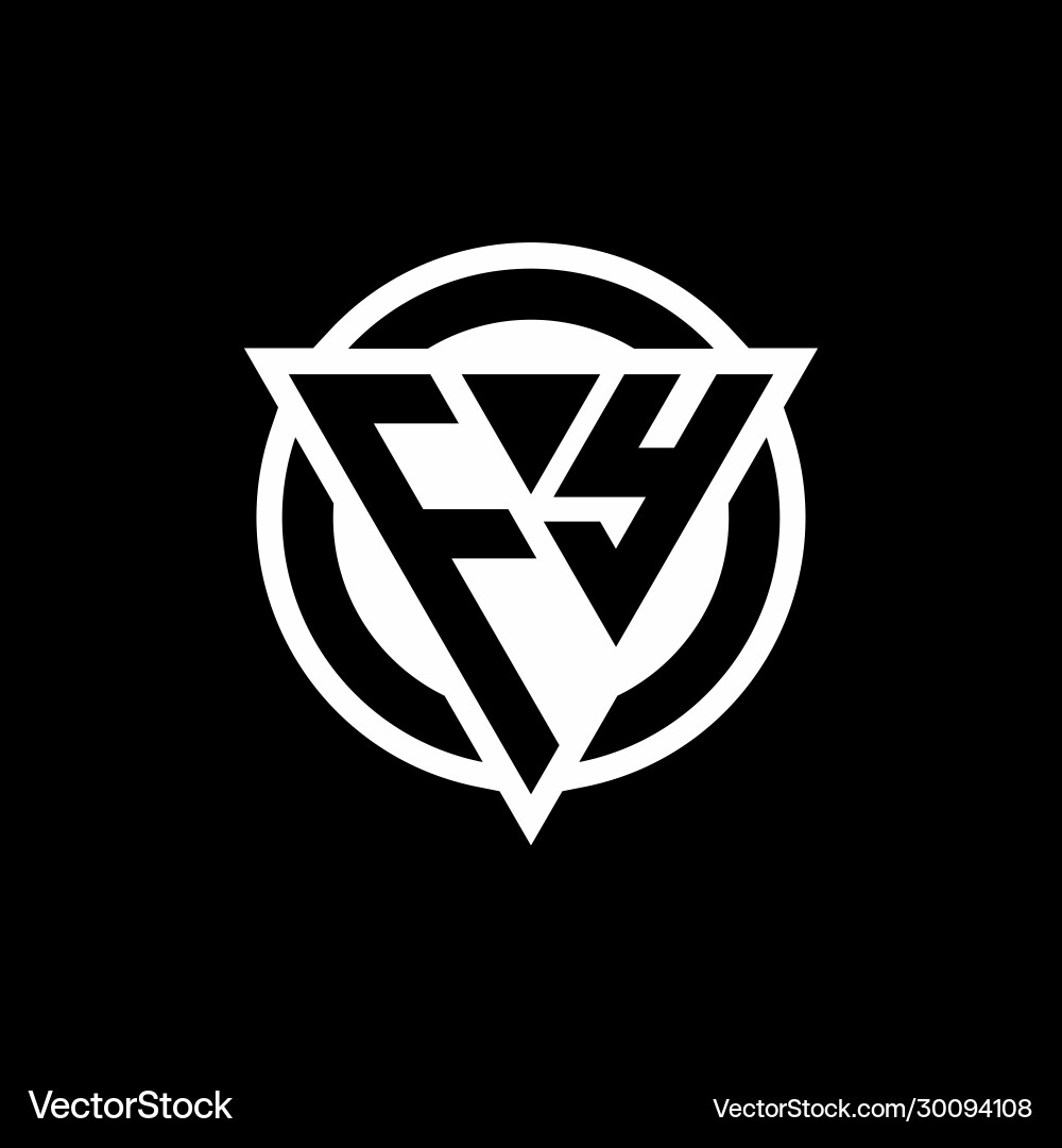 Fy logo with negative space triangle shape Vector Image