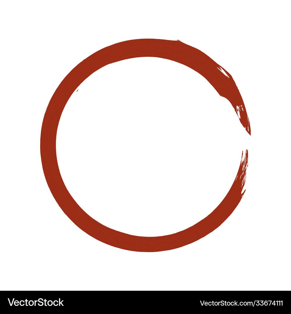Red brush stroke circle Royalty Free Vector Image