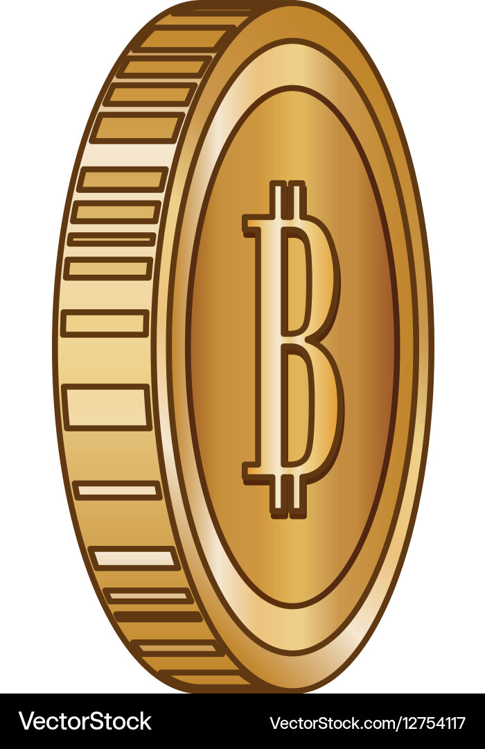 Coin with letter b money related icon image Vector Image