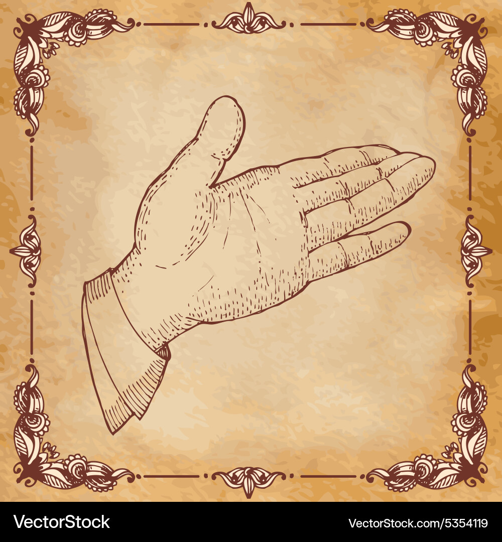 Holding hand with open palm gesture Royalty Free Vector