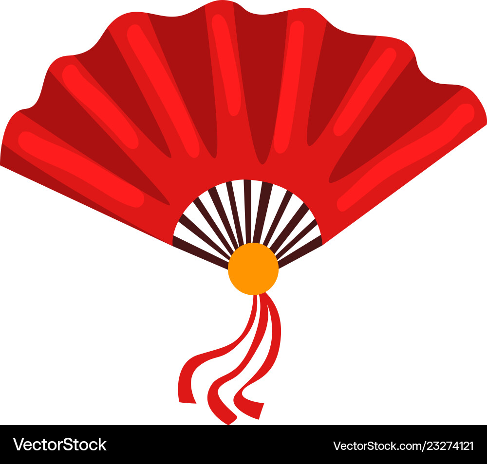 Red fan chinese traditional symbol Royalty Free Vector Image