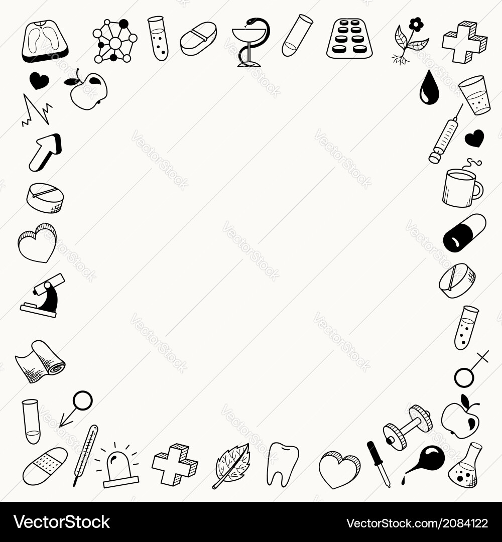Background with frame on the medical theme Vector Image