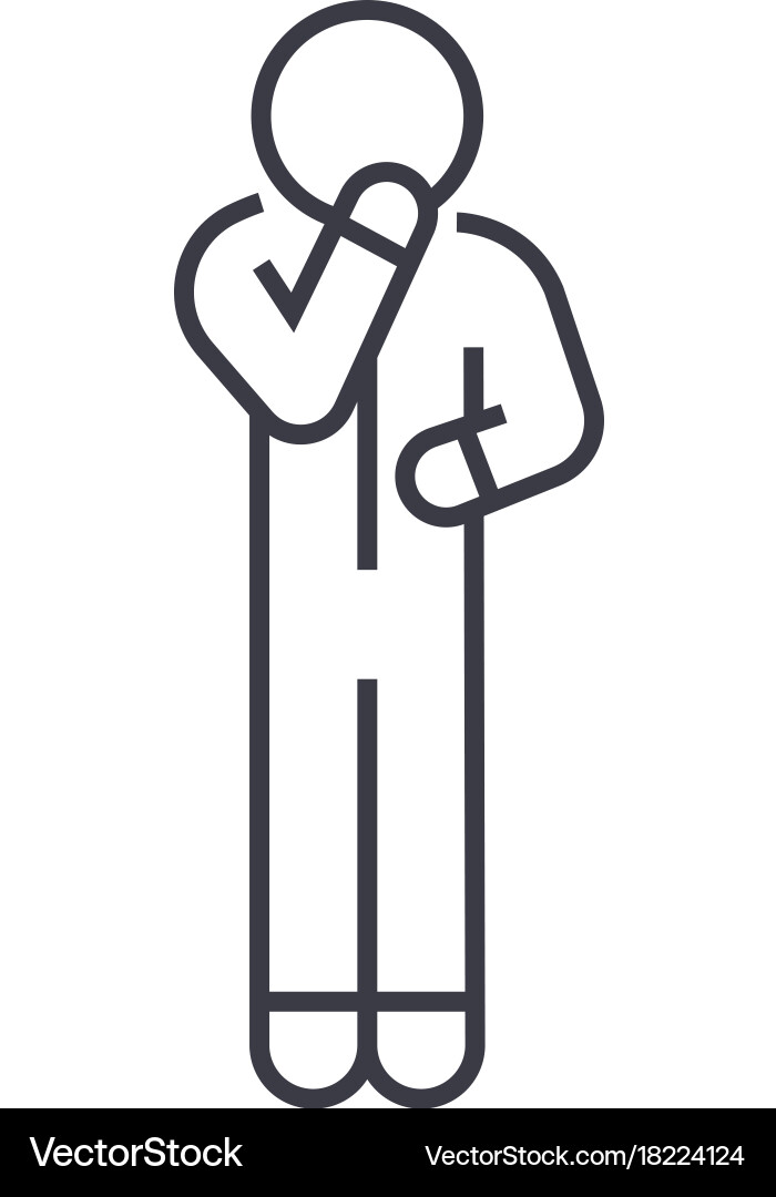 Doubt man linear icon sign symbol on Royalty Free Vector