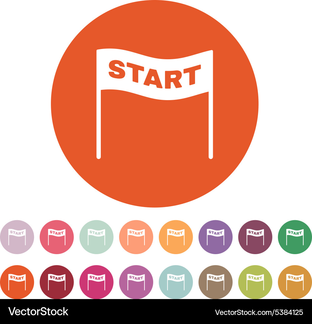 The start icon Start symbol Flat Royalty Free Vector Image