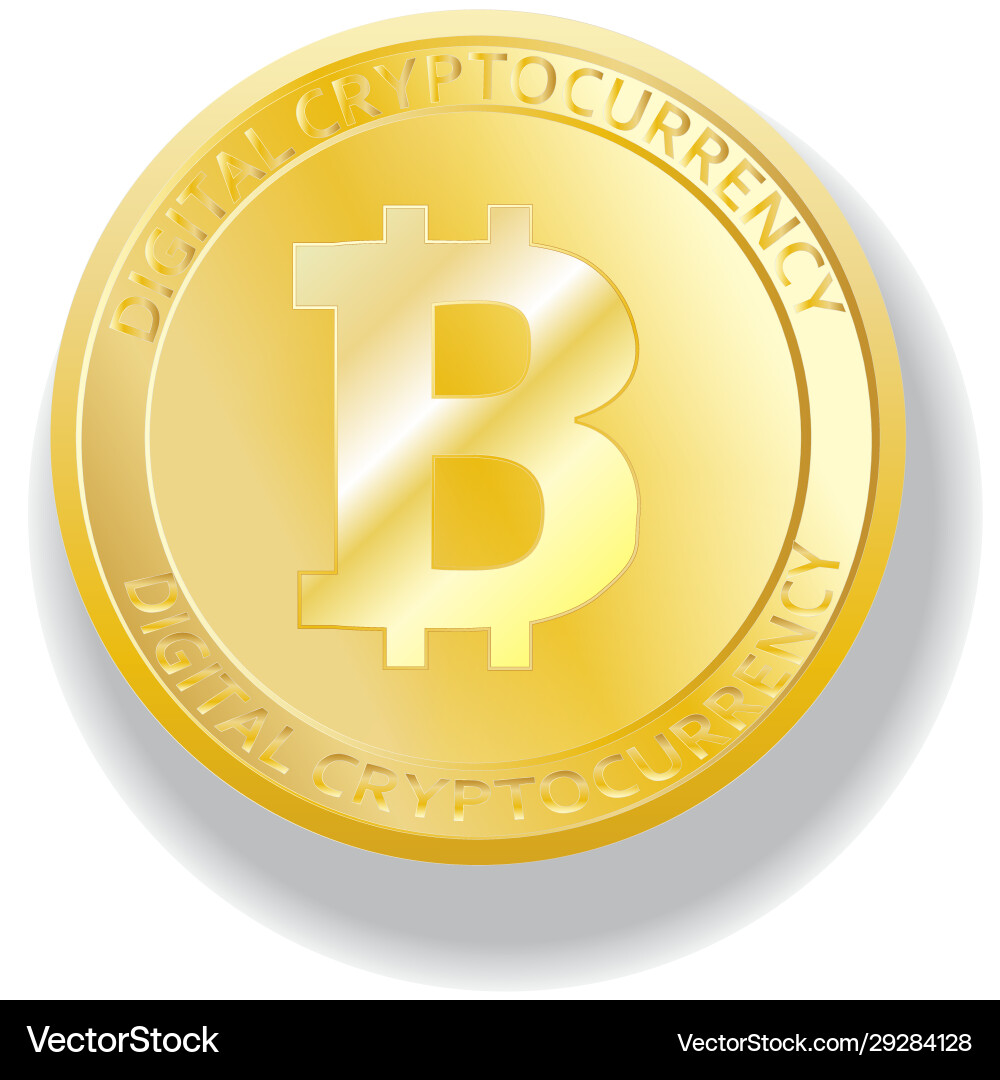 Bitcoin digital cryptocurrency sign and symbol Vector Image