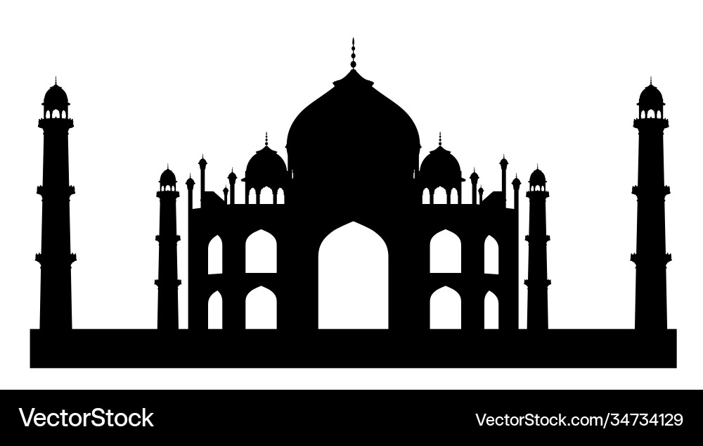 Silhouette taj mahal Royalty Free Vector Image