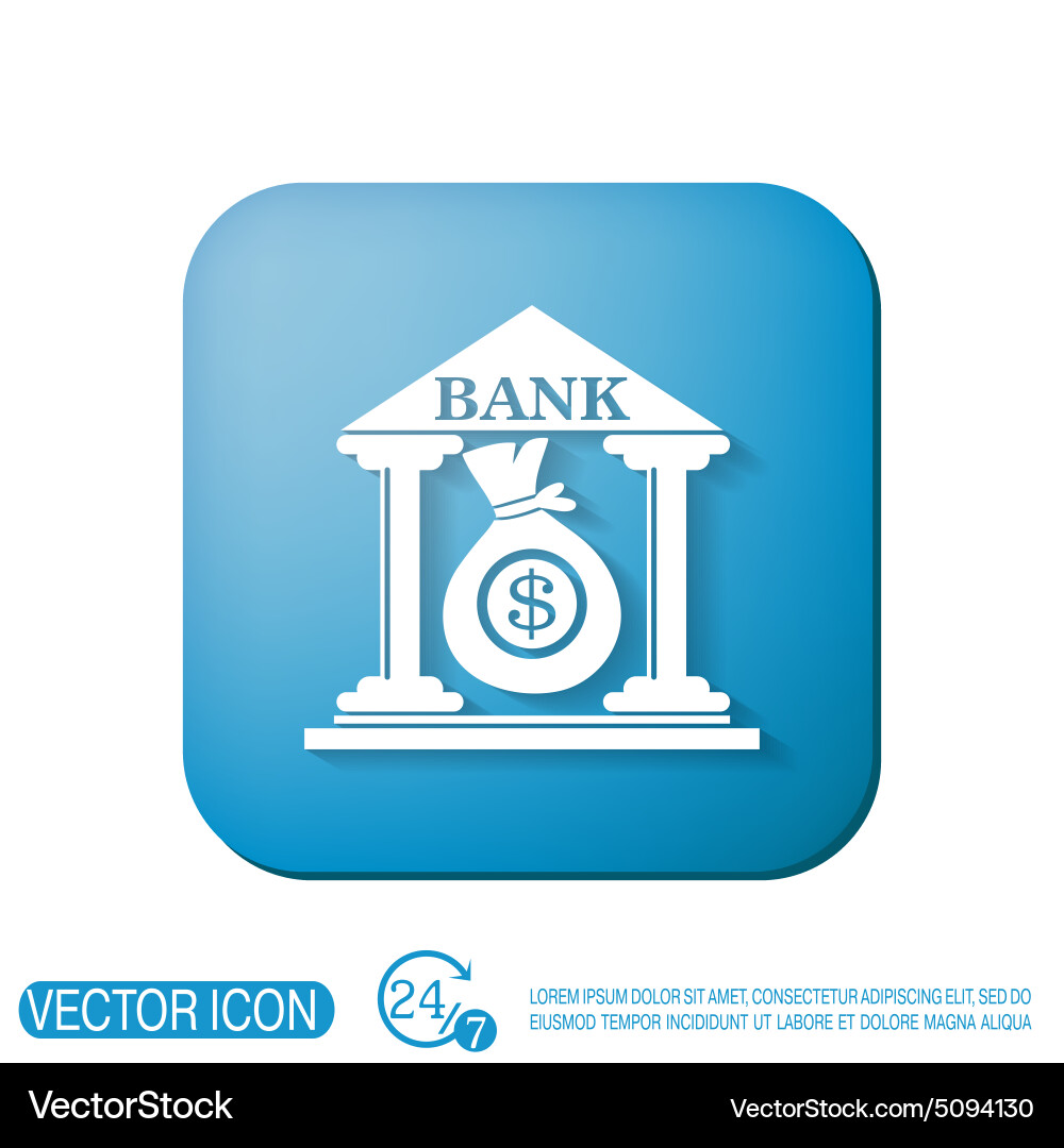 Bank building Royalty Free Vector Image - VectorStock