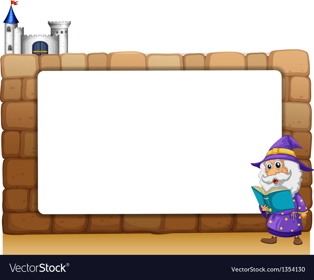 Wizard Castle Border Frame Royalty Free Vector Image