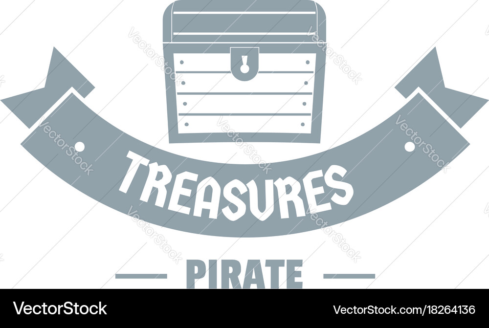Treasure logo simple gray style Royalty Free Vector Image