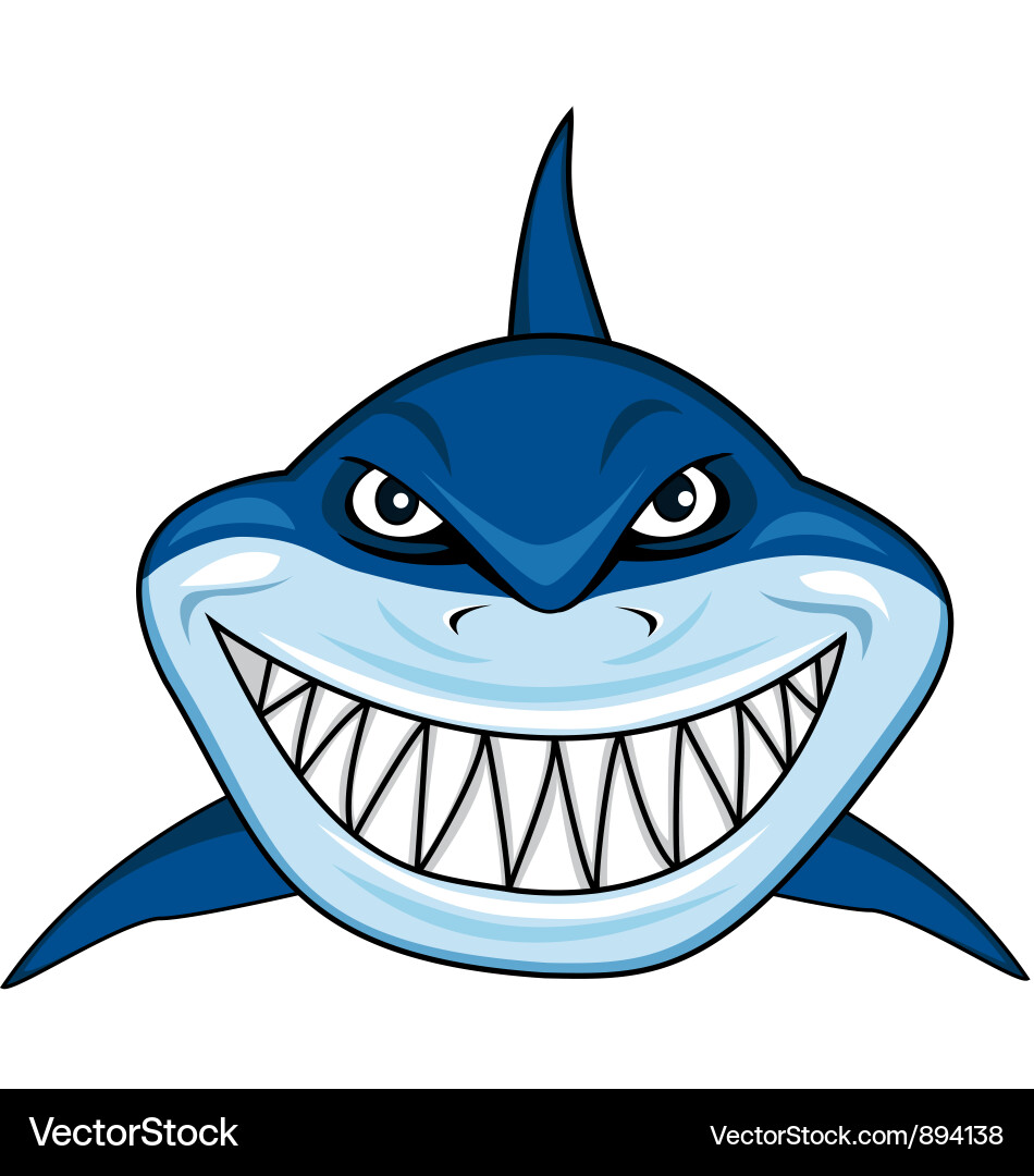 Smiling shark cartoon Royalty Free Vector Image