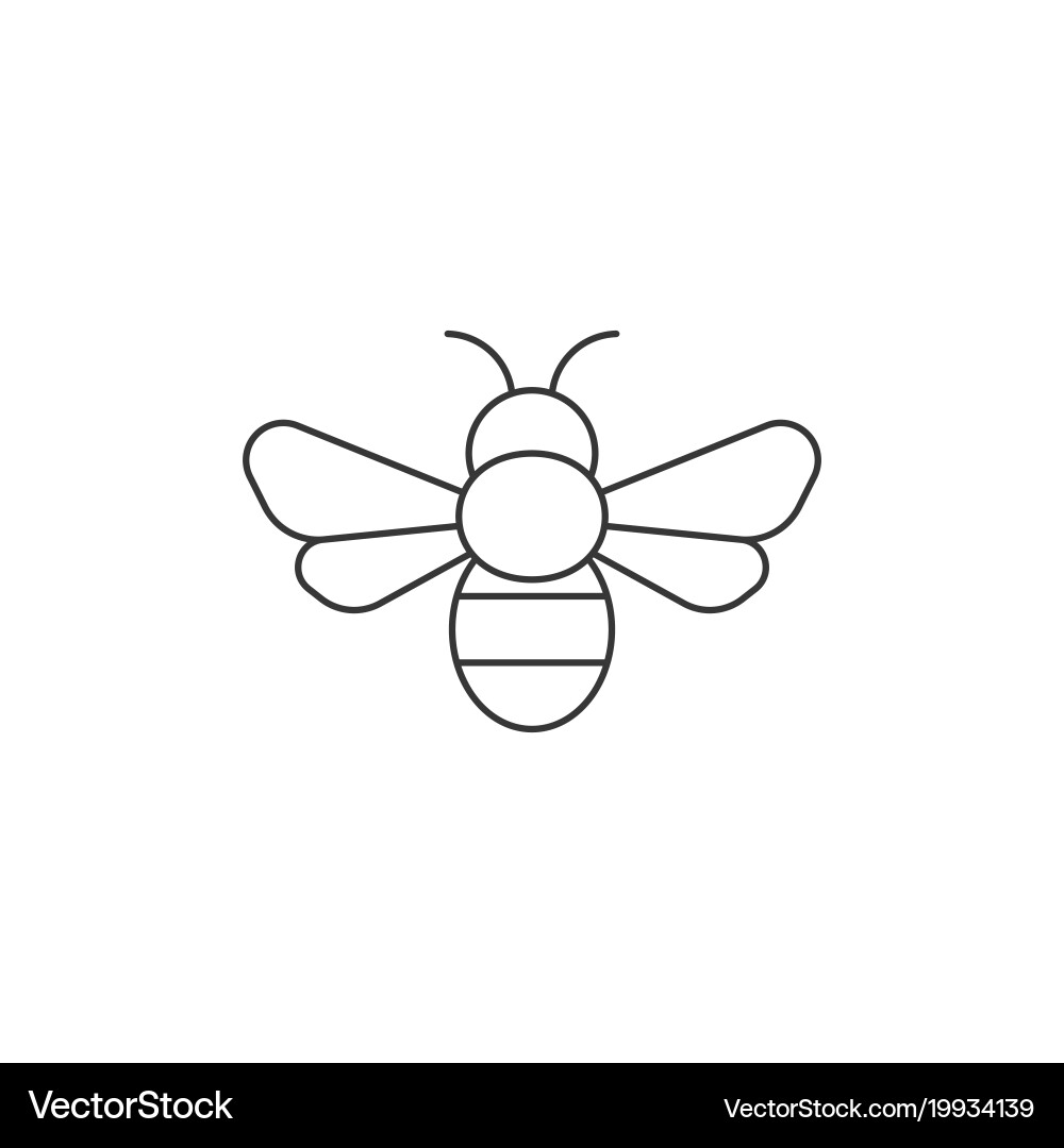 Simple bee icon outline icon Royalty Free Vector Image