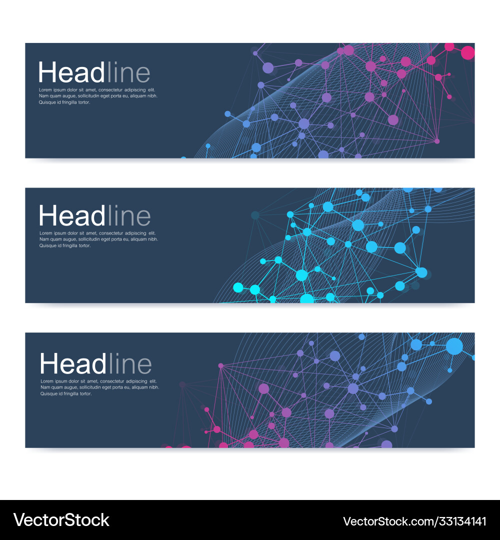 Scientific set modern banners dna Royalty Free Vector Image